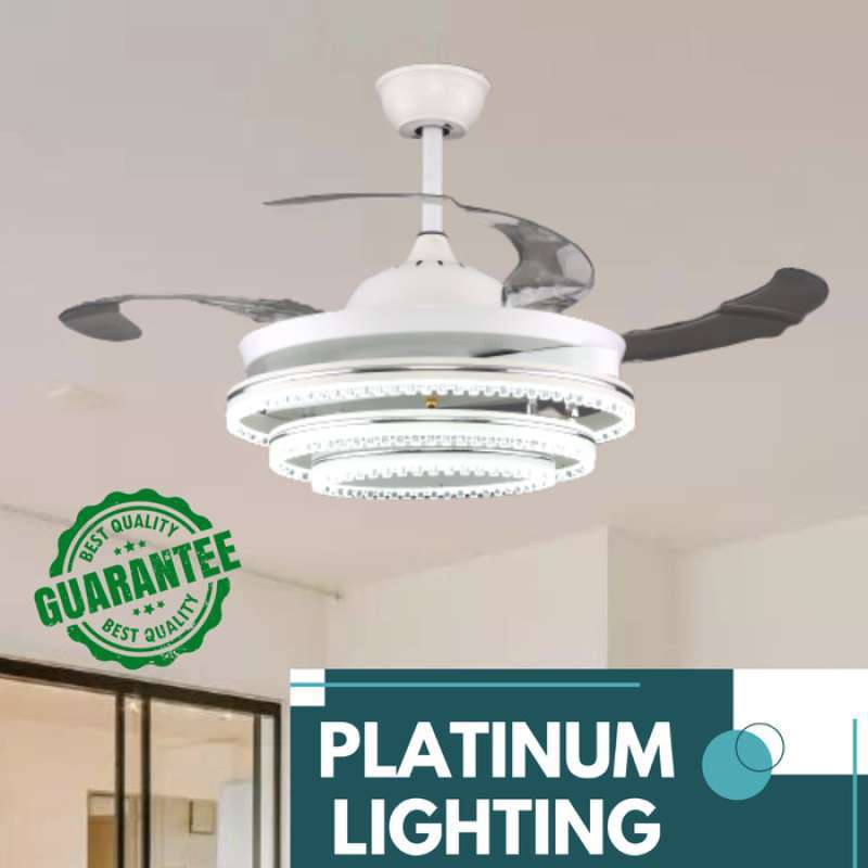 Promo Kipas Lampu Plafon Hias Kristal Minimalis LED Dengan Remote ...