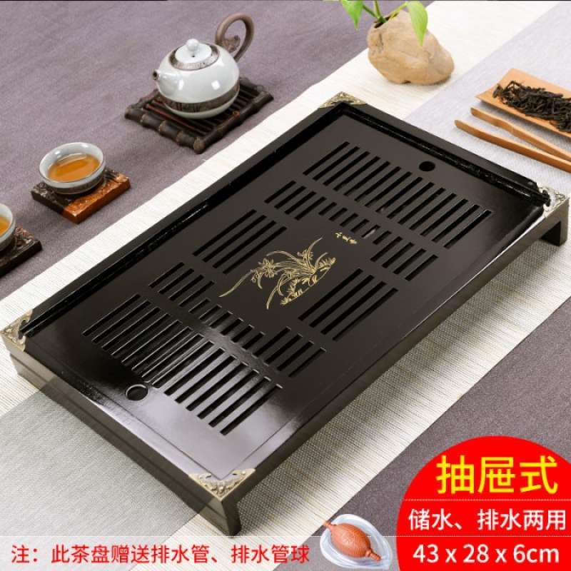Promo Chinese Tea Set Tray Ceremony / Meja Tatakan Teh Kayu Lukis ...