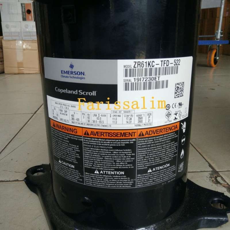 Promo Compressor Copeland Scroll Type : Zr61Kc-Tfd-522 Thailand Diskon ...