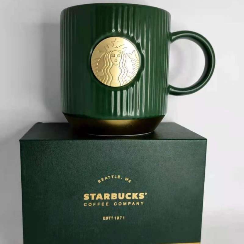 Promo Starbucks Mug Dark Green Striped (340Ml) Diskon 23% di Seller ...