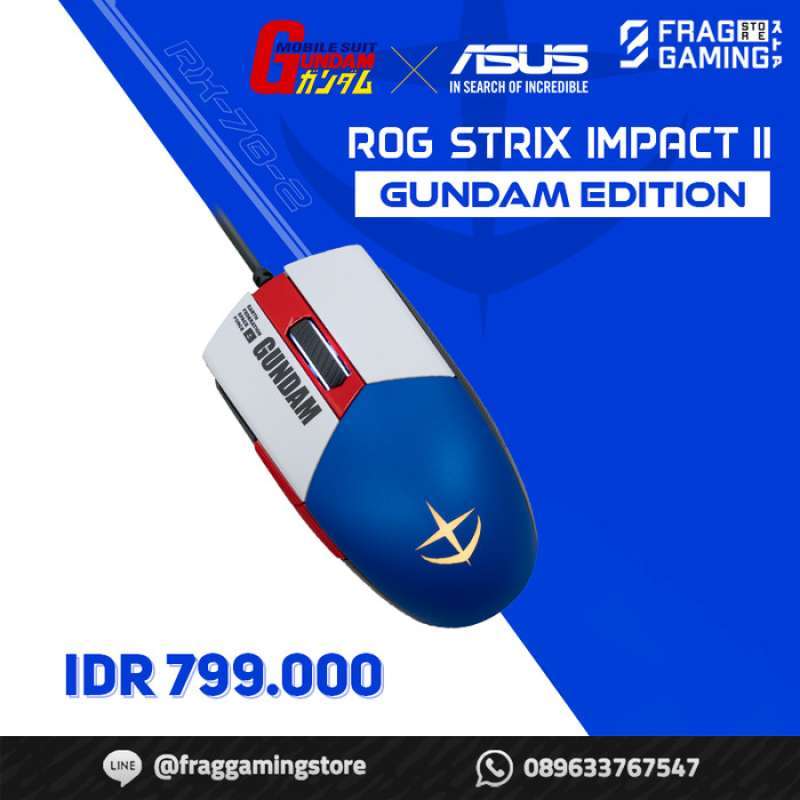 Jual ROG Strix Impact II GUNDAM EDITION RGB Gaming Mouse di Seller ...