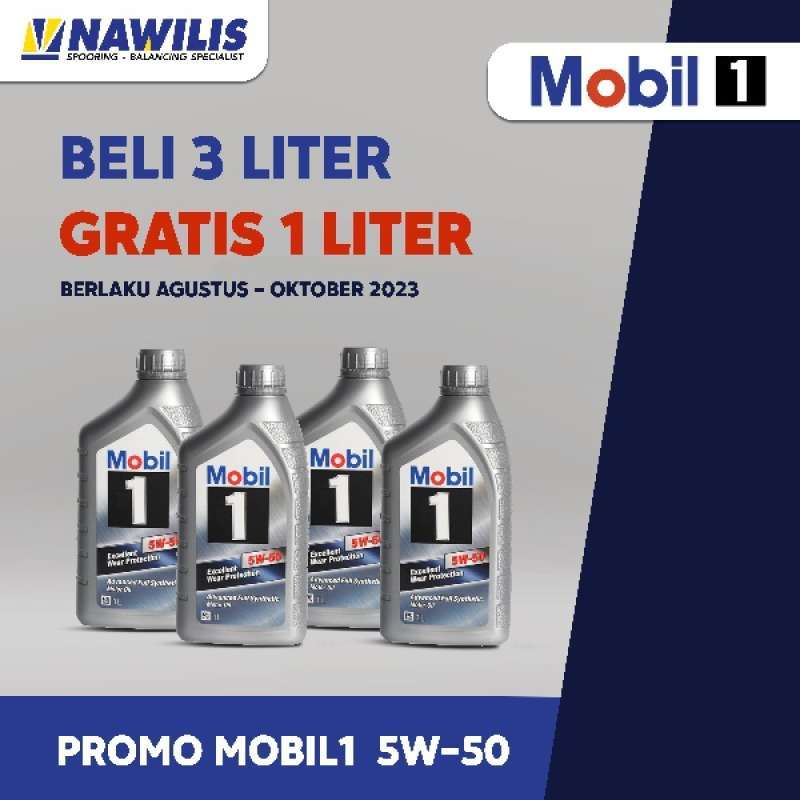 Promo Mobil 1 5W-50 (4L) [PROMO BELI 3 GRATIS 1] - [Include Jasa Ganti ...