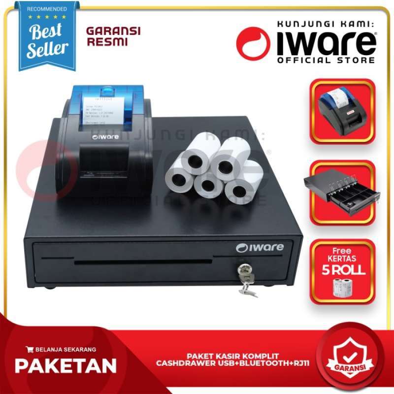 Jual Paket Kasir Printer Bluetooth Thermal Cash Drawer Free Kertas 5 ...