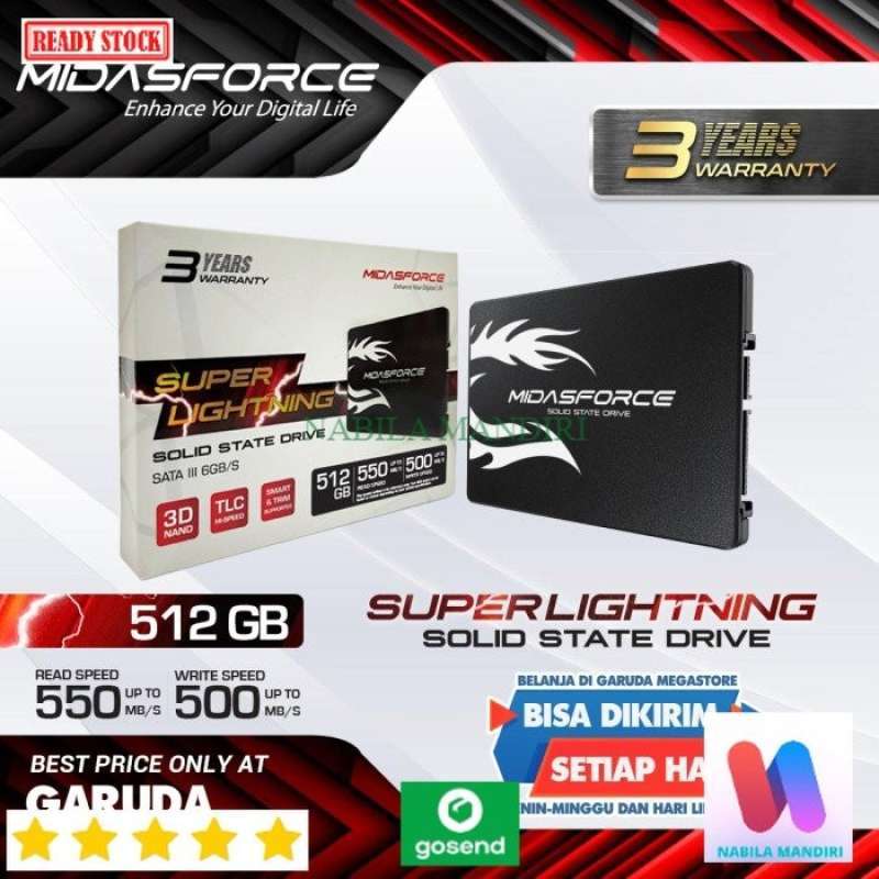 Promo Hard Disk SSD Internal SATA Midas 512 Gb Laptop Komputer Diskon 23% di Seller Gigaba Store ...