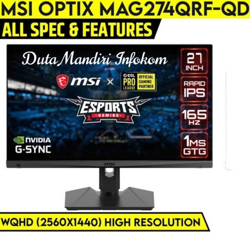 Promo Msi Optix Mag274qrf-qd 27 Inch Wqhd Ips 165hz 1ms Hdmi Gaming ...