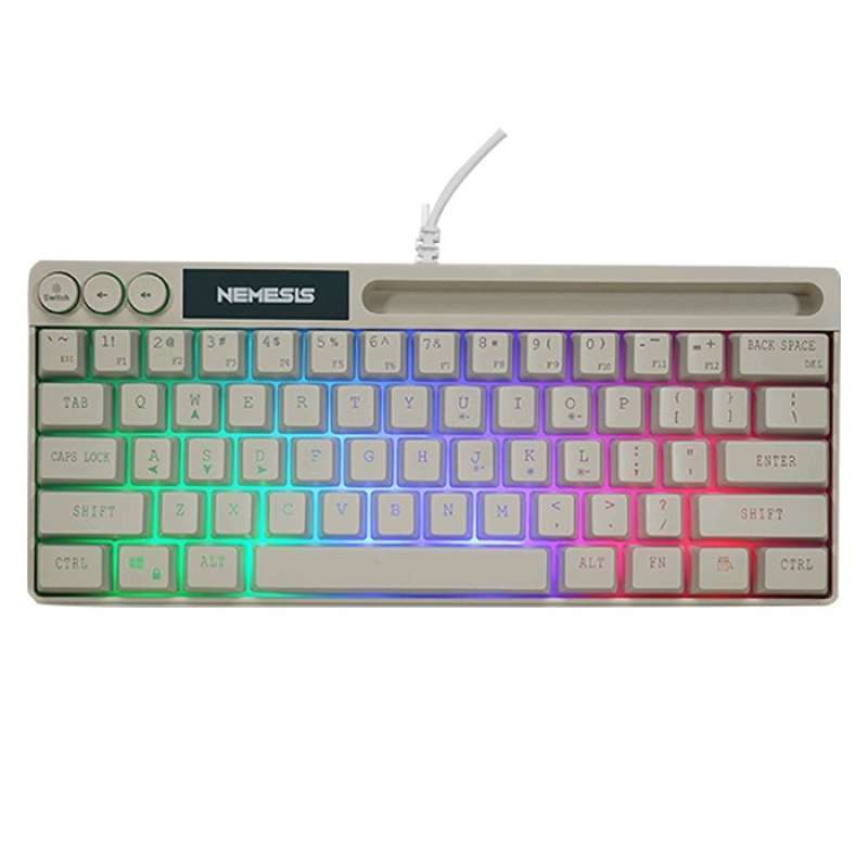 Promo NYK NEMESIS KEYBOARD MINI RGB WITH STAND HOLDER ERIS K-06 MATCHA ...