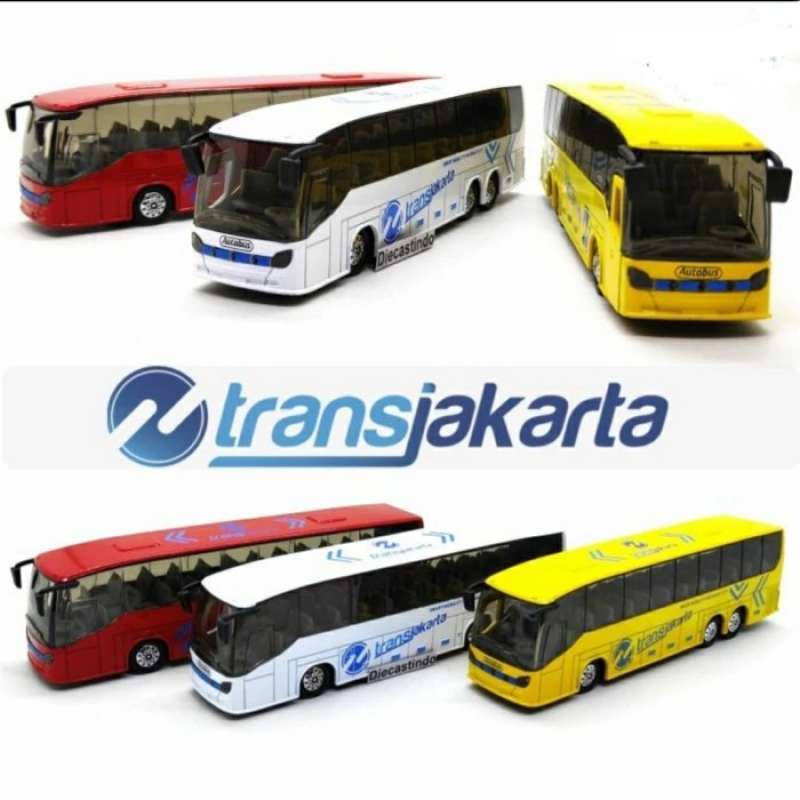 Promo busway transjakarta diecast bus miniatur bahan besi bonus bubble ...