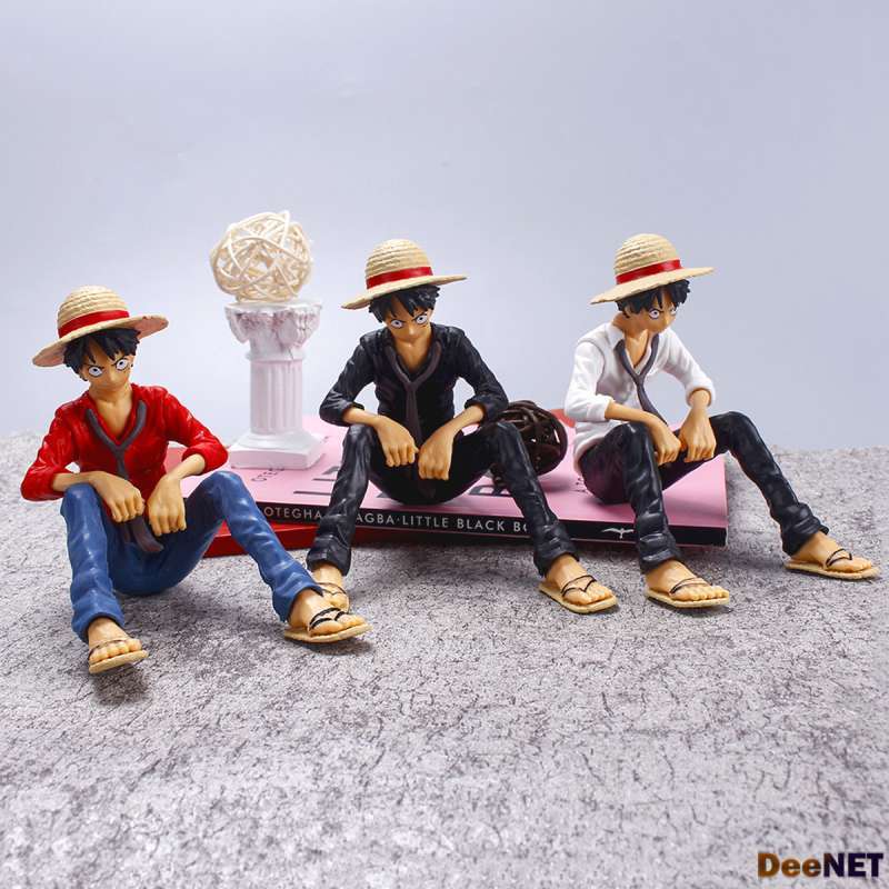 Jual Luffy Sitting Posture Shirt Color Action Figure 12cm Pvc Bags ...