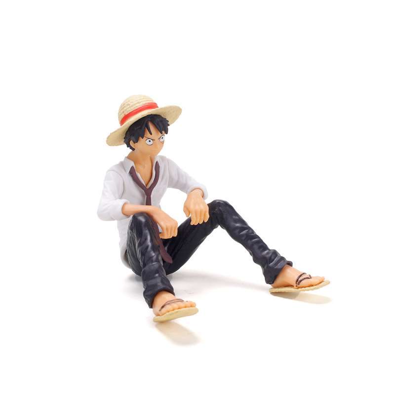 Jual Luffy sitting posture shirt color action figure 12cm PVC bags ...