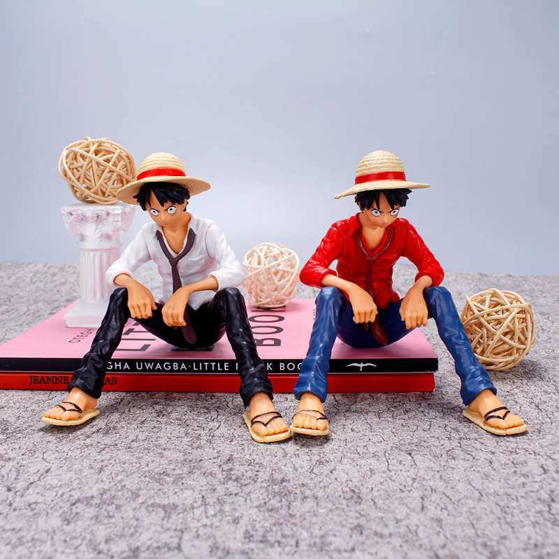 Jual Luffy sitting posture shirt color action figure 12cm PVC bags ...