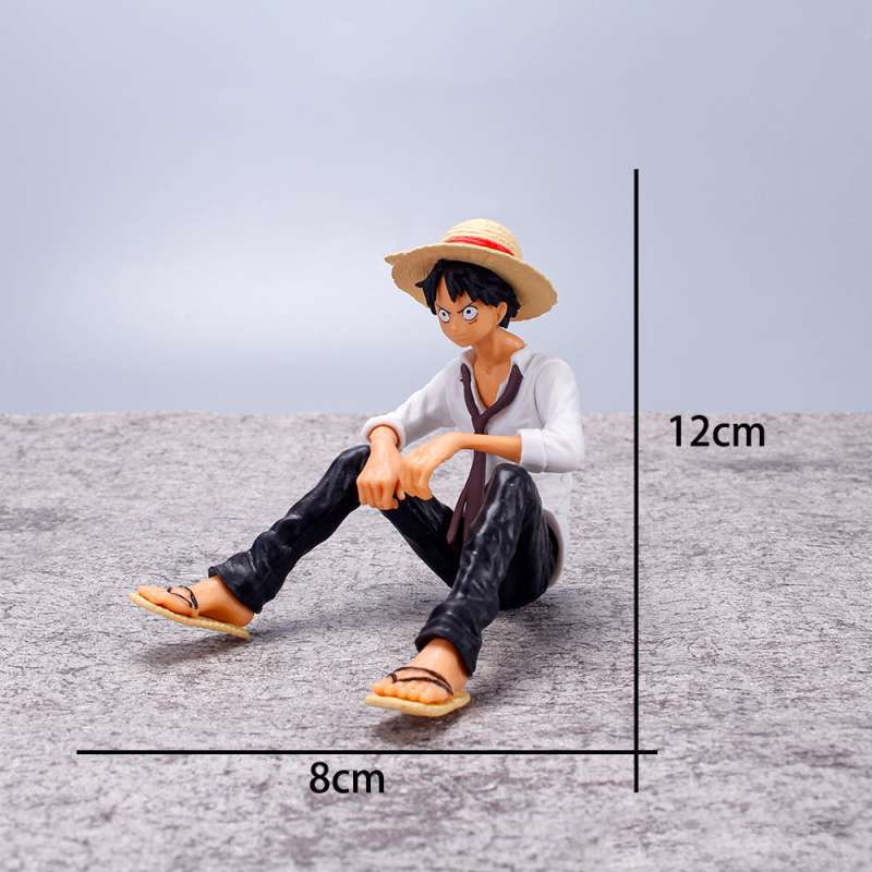 Jual Luffy Sitting Posture Shirt Color Action Figure 12cm Pvc Bags ...