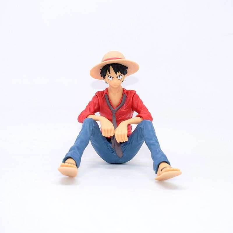 Jual Luffy Sitting Posture Shirt Color Action Figure 12cm Pvc Bags ...