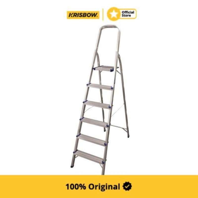 Promo Krisbow Ladder Tangga Aluminium Dengan Handle 6 Step 1,3 M Diskon ...