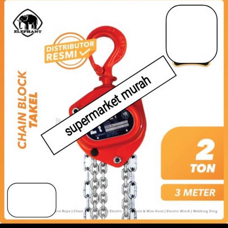 Promo Chain Block Takel 2 Ton x 3 Meter ELEPHANT Diskon 23% di Seller ...