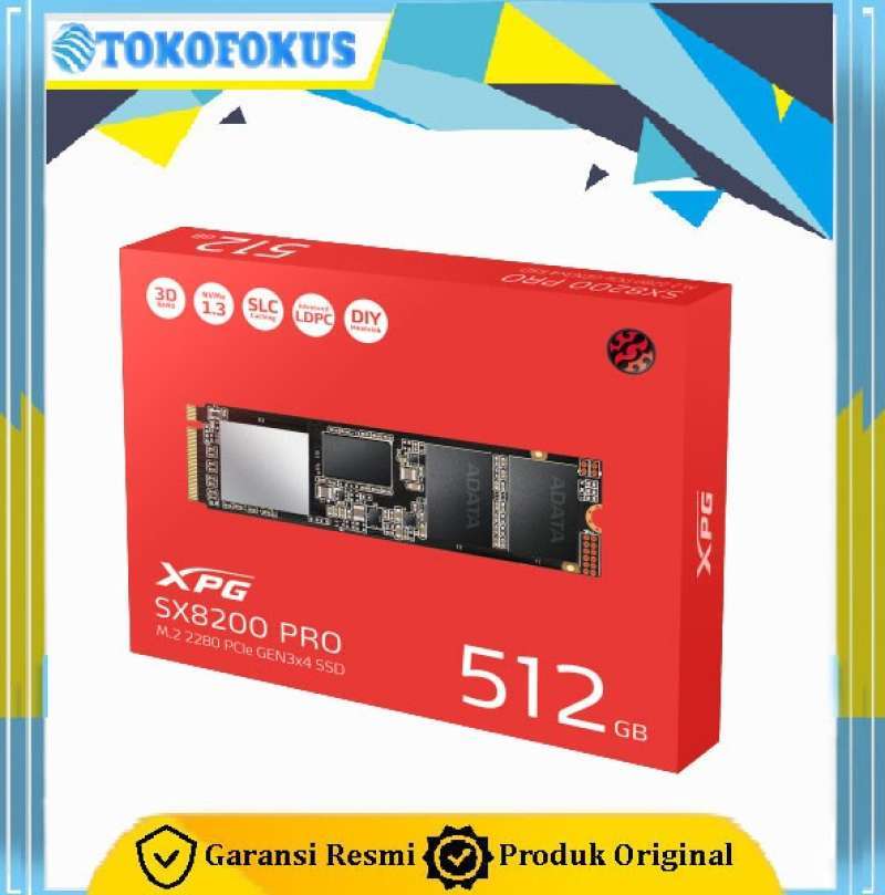 Promo Ssd 512gb M.2 Pcie Nvme 1.3 Gen3x4 Adata Sx8200pro Garansi Resmi ...