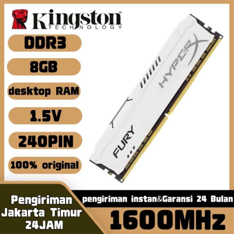 Promo Ram Kingston Hyperx Fury Gaming Ddr3 8Gb 1600Mhz 12800 Putih ...