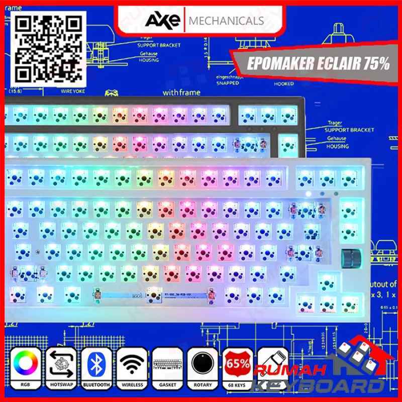 Jual Epomaker - Eclair 75% - 3 Mode - Rgb - White - Hotswap - Keyboard Kit Di Seller Indah ...