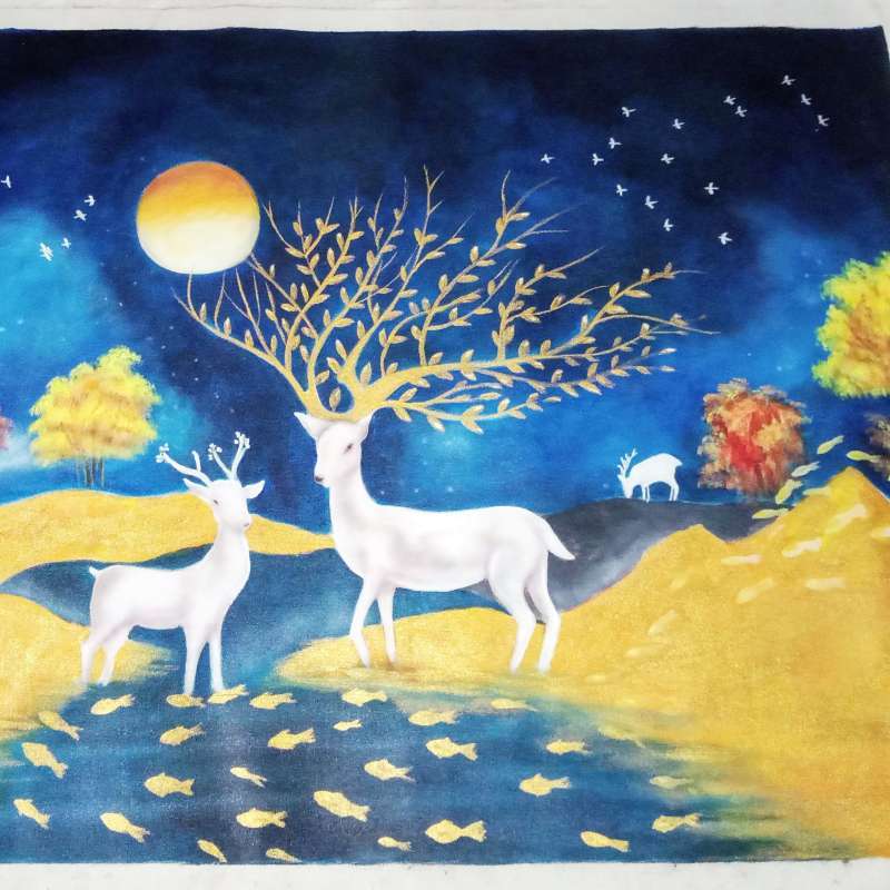 Promo Lukisan Malam Hari dengan Rusa dan Pemandangan Alam yang Memikat ...
