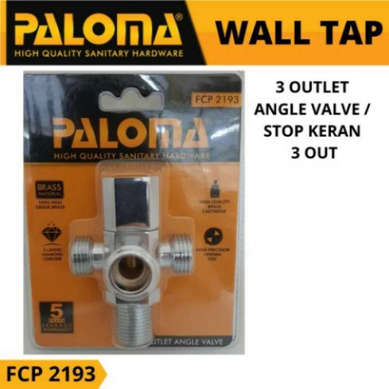 Promo Paloma FCP 2193 Stop Kran 3 Out Toilet Wc Jet Shower Tembok Kran ...
