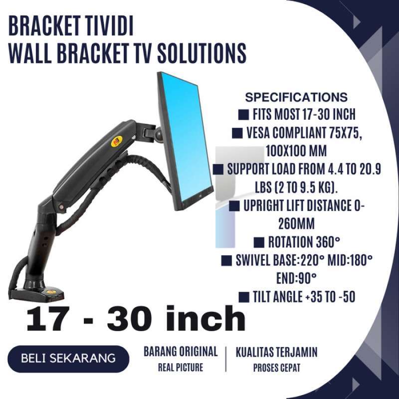 Promo North Bayou NB - F80 for 17 to 30 Monitor Arm Gas-Struct Flexi ...