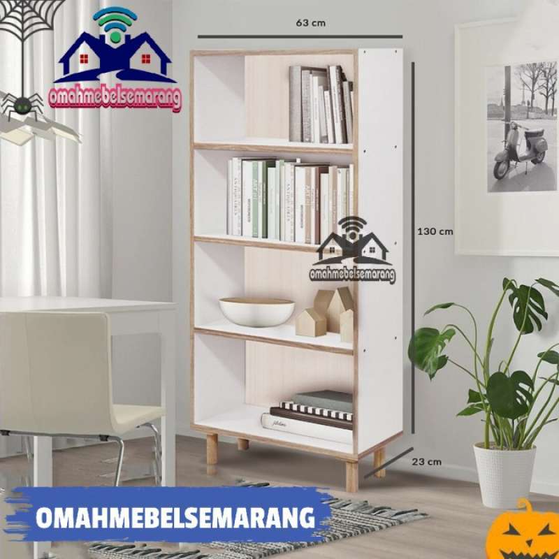 Promo lemari rak buku BC4T 4 susun putih serbaguna multi fungsi minimalis Diskon 23% di Seller ...