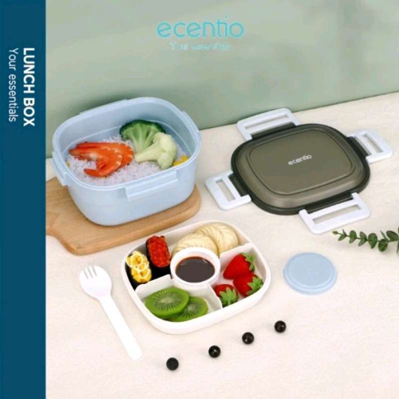Promo Ecentio Tempat Makan Set 2 Tingkat Anti Tumpah Lunch Box Susun ...