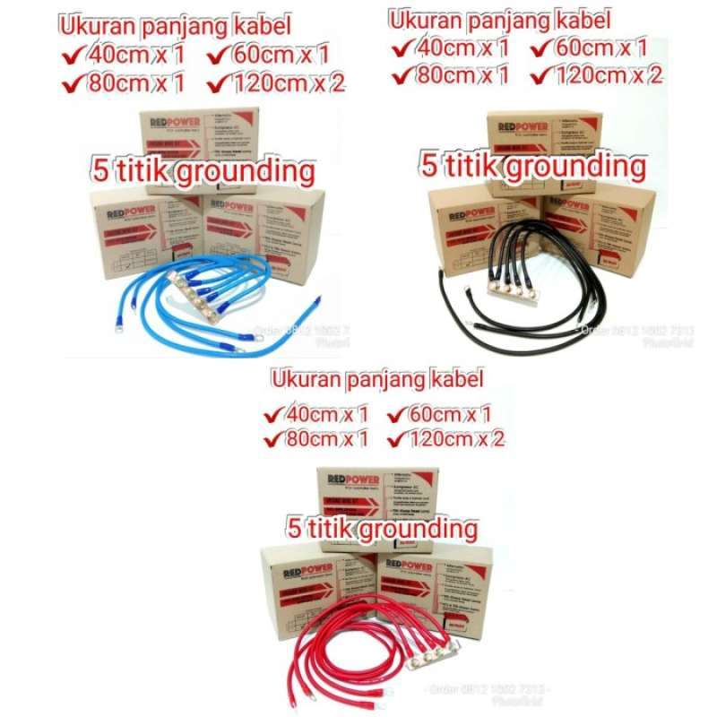Promo Kabel Grounding Red Power Biru Ground 5 Titik Premium High ...