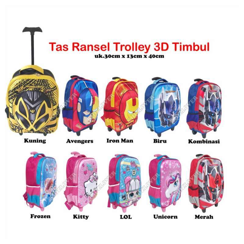 Promo Tas 3D Timbul Koper Ransel Anak Sekolah - TK Tas Trolley ...