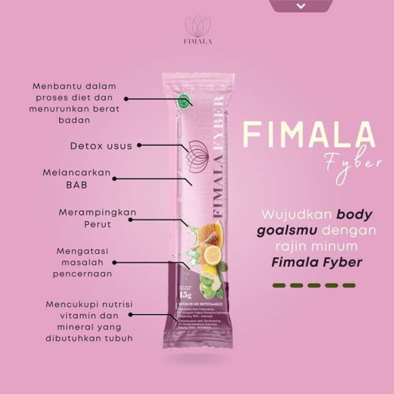 Promo Fimala Fiber | Minuman Fyber Rasa Apel Lemon| Isi 14 Sachet ...