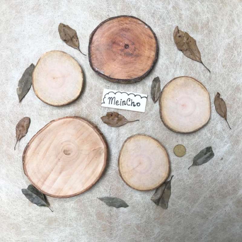 Jual Wood Slice Potongan Kayu Talenan Kayu Irisan Kayu Tatakan Kayu ...