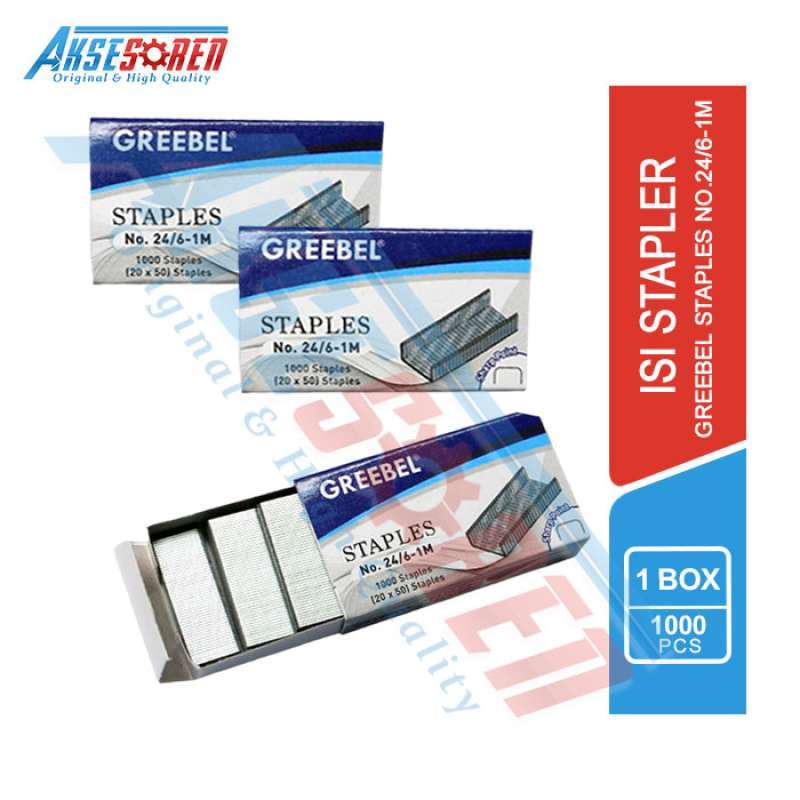 Jual Aksesoren Isi Staples Greebel 1 Box / Refill Stapler / Isi Ulang ...