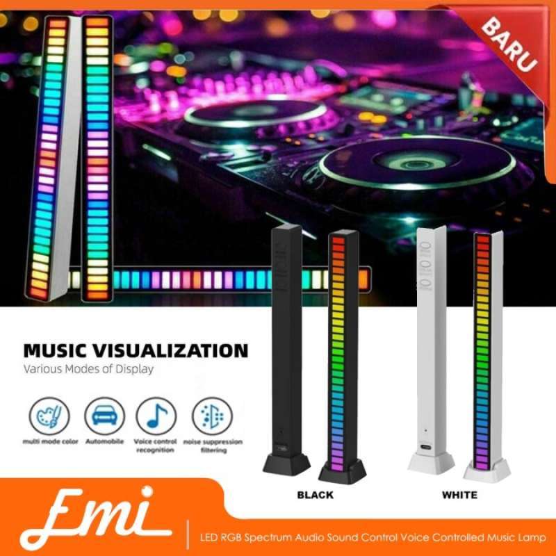 Promo LED RGB Spectrum Lampu Audio Sound Control Voice Controlled Music Lamp - Hitam Multicolor ...