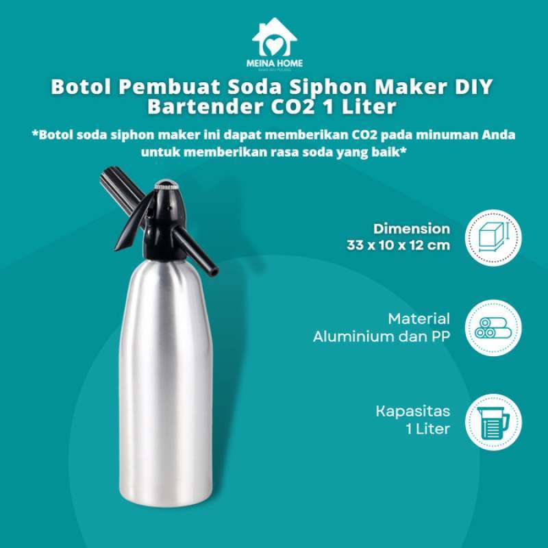 Promo Botol Pembuat Air Soda Syphon Siphon Maker Bartender Co2 1 Liter ...