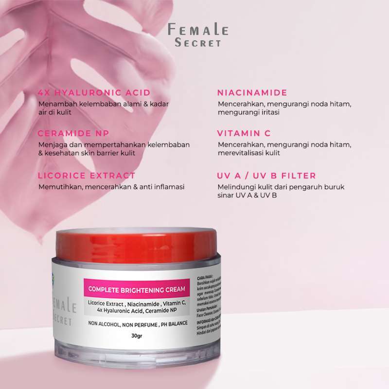 Jual Female Secret Complete Brightening Cream 30 Gr Melembabkan ...
