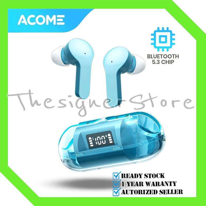 Promo ACOME AT02 TWS Earphone Bluetooth 5.3 Wireless BASS Ultra Light ...