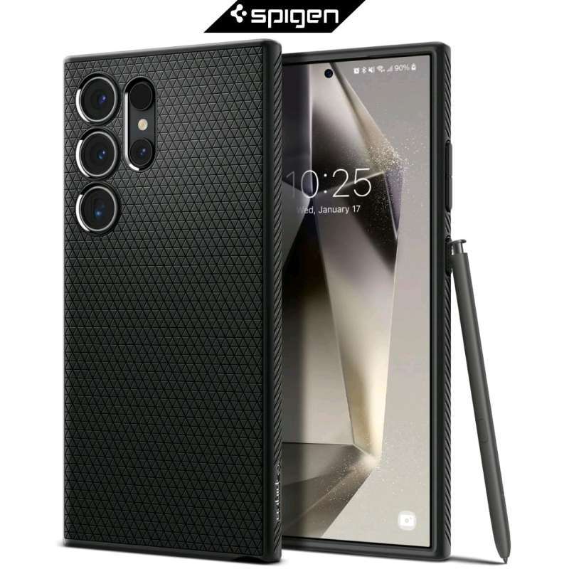 Jual Case Samsung Galaxy S24 Ultra 5G Spigen Liquid Air Armor Anti Crack Casing - Black di ...
