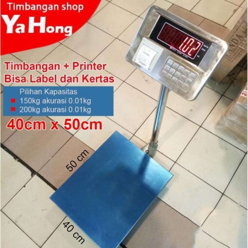 Promo Timbangan Barang Digital Ekspedisi + Printer Label Kertas 200kg 0 ...