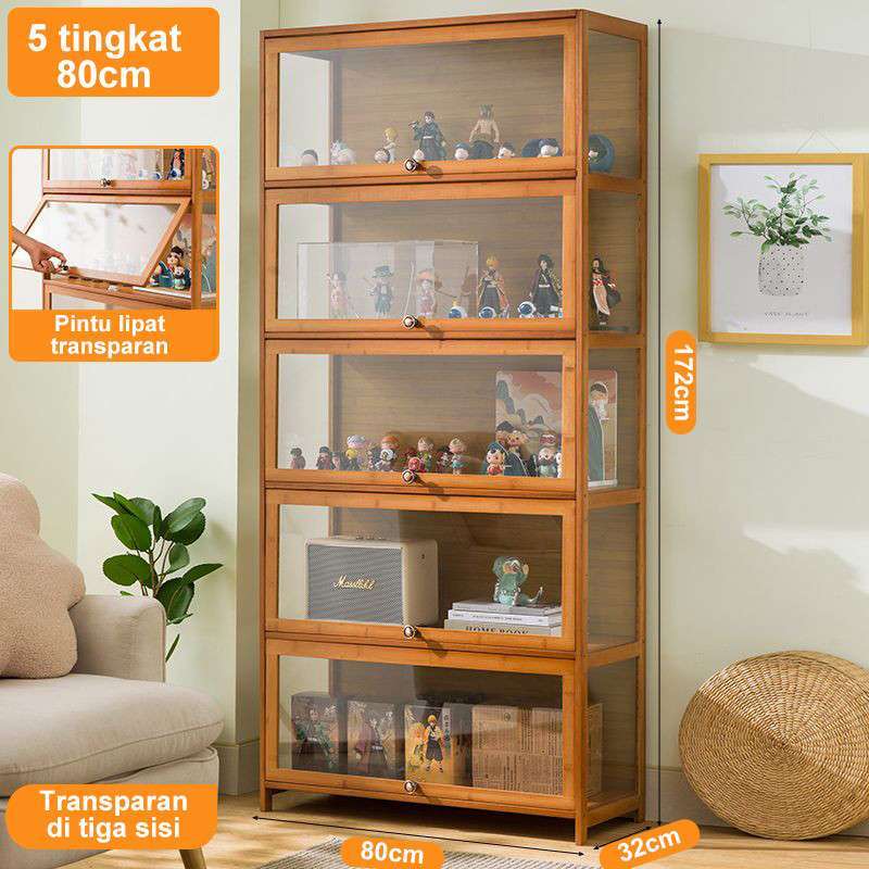 Promo Lemari Buku Transparan Rak Buku Serbagun Um - B：5l / 82*33*161cm ...