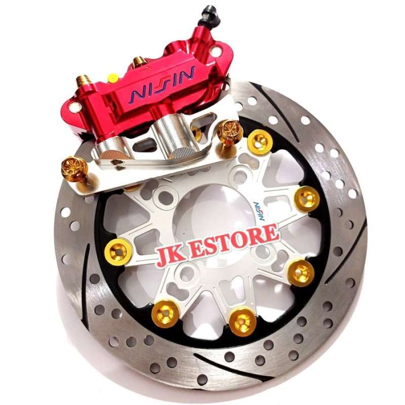 Promo Paket Kaliper 4 Piston + Disc Cakram Nissin Uk 220mm + Breket ...