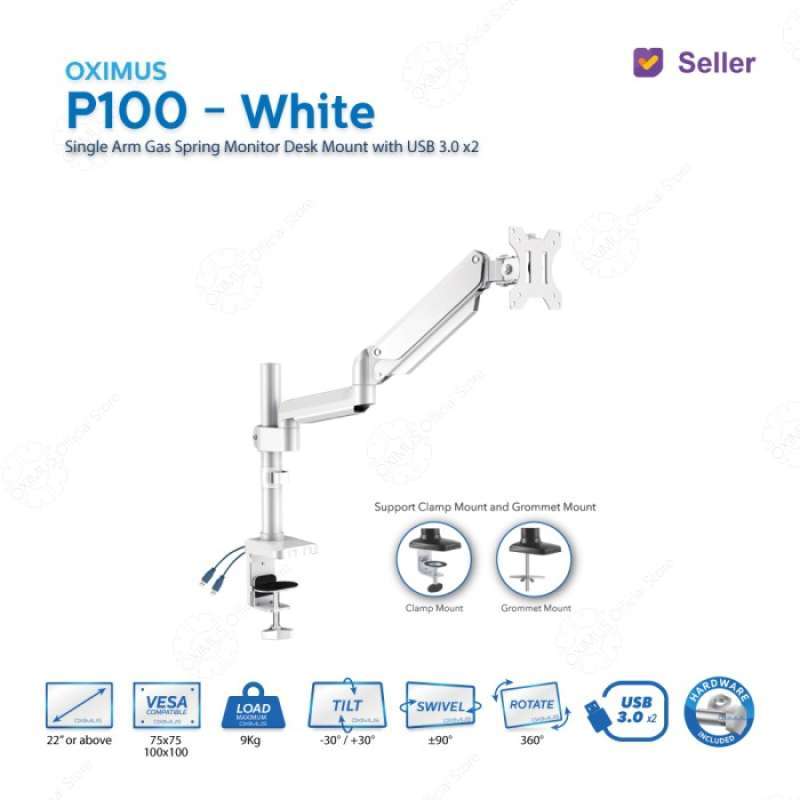 Promo Bracket Monitor Gas Spring Oximus P100 Tilt Swivel Rotate Usb 3.0 ...