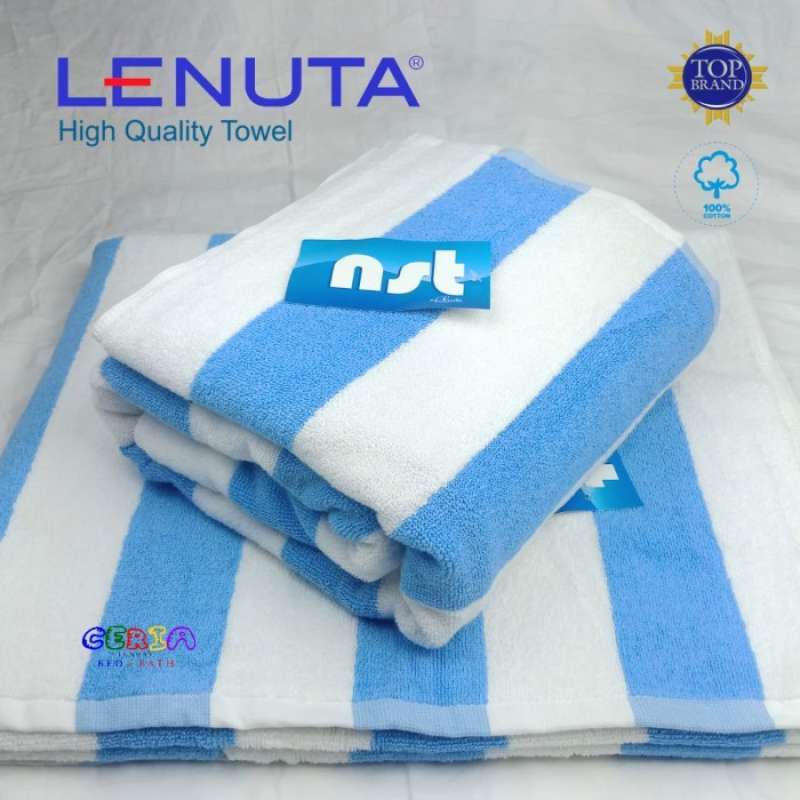 Promo Handuk Jumbo Lenuta Biru Bca Stripe Putih Uk.150 X 85 - Hijau X ...