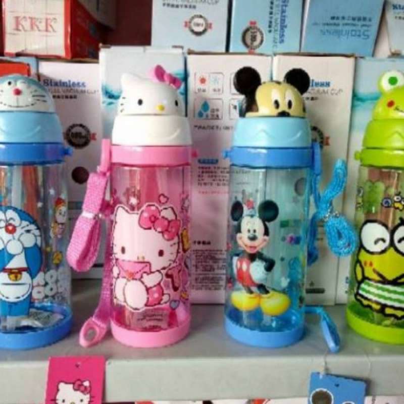 Jual Botol Minum Anak Karakter Kepala Doraemon,keropi,hello Kitty,mickey - Keropi Di Seller ...