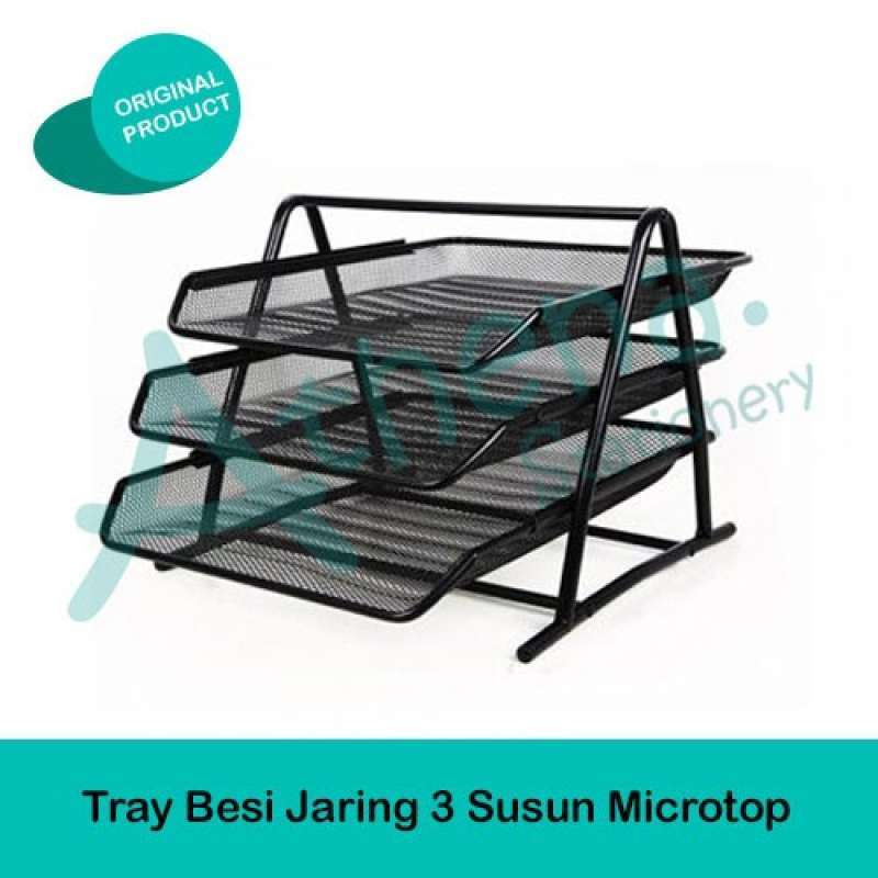 Promo Tray Besi Jaring 3 Susun Microtop-hitam Diskon 23% Di Seller ...