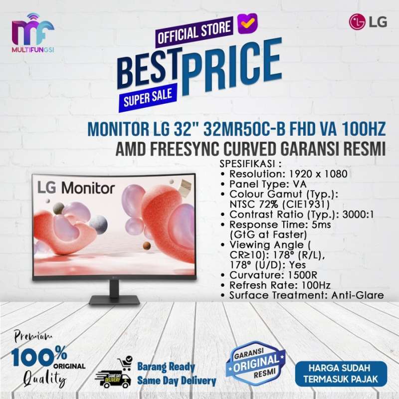 Jual Monitor Lg 32 32mr50c-b Fhd Va 100hz Amd Freesync Curved Garansi ...