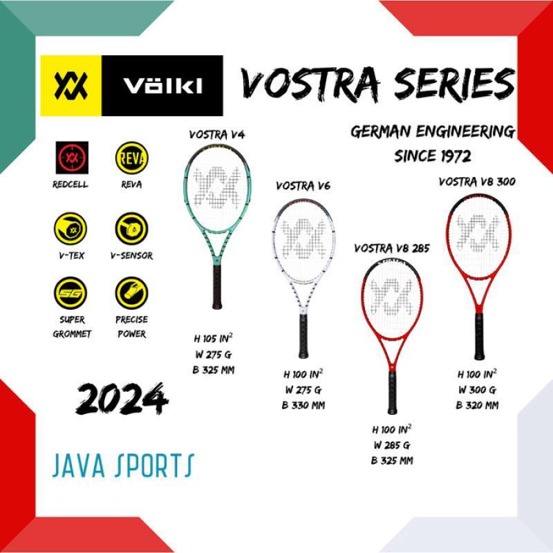 Jual Raket Tenis Volkl Vostra V4 V6 V8 Series 2024 Original Tennis ...