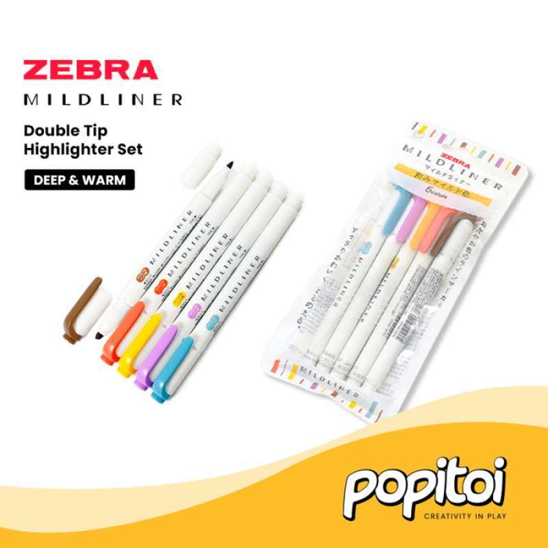 Promo Zebra Mildliner Set Double Tip Highlighter Midliner Pastel - 5c ...