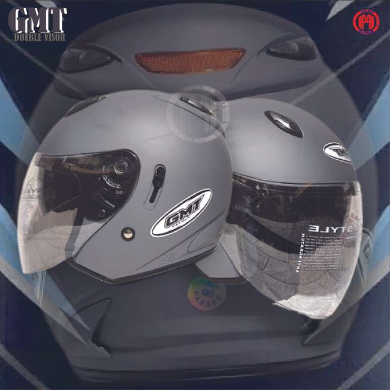 Jual Helm Half Face Double Visor|model Ink Centro|merk Gmt|sni Murah ...