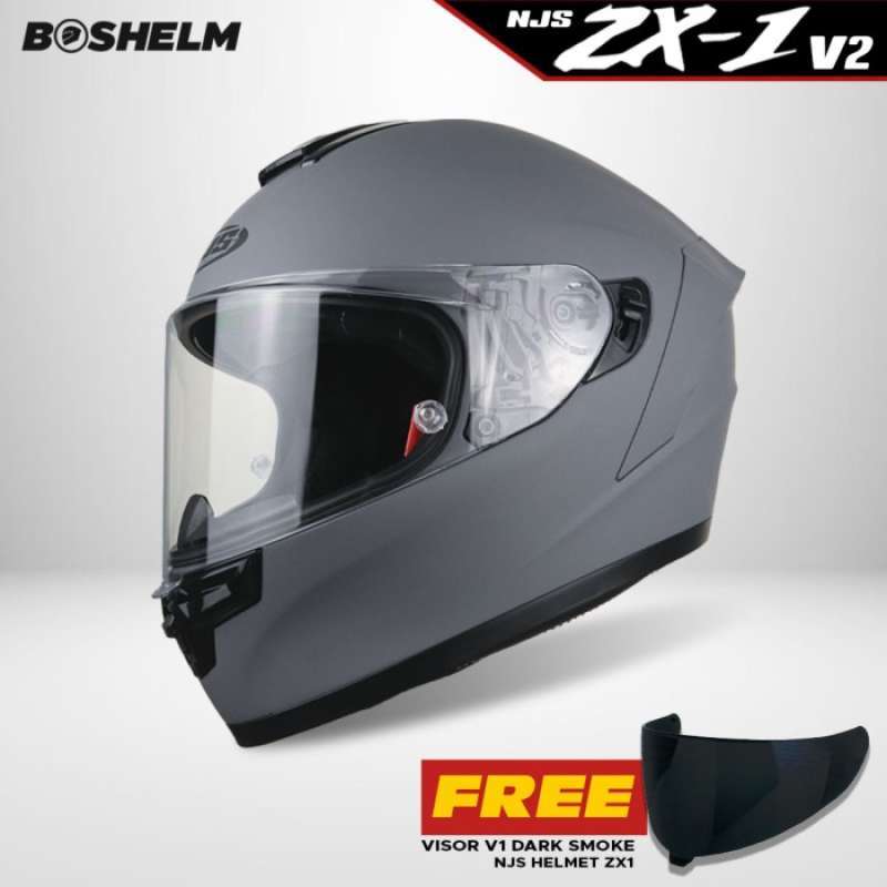 Jual Helm Njs Zx-1 V2 Solid Helm Full Face Sni - Silver Steal M Di Seller Tombstone - Cengkareng ...
