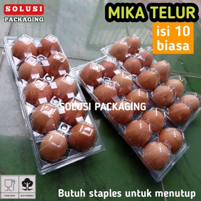 Jual Tray Telur Mika Isi 10 / Tempat Telur / Kemasan / Mika / Plastik ...
