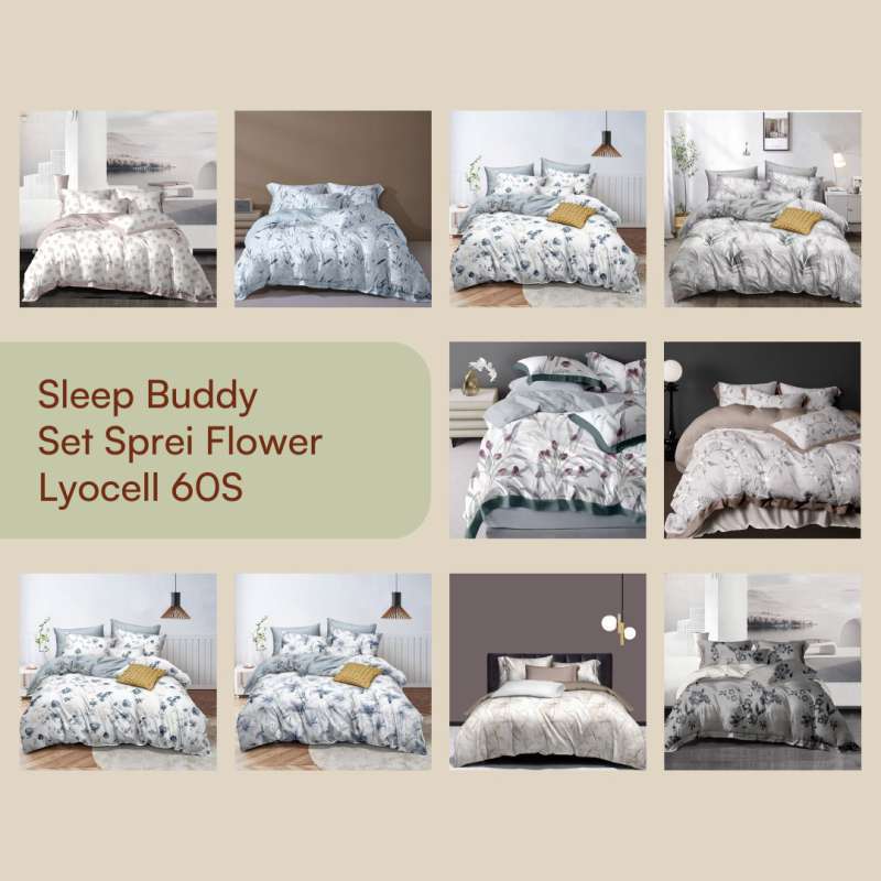 Jual Sleep Buddy Set Sprei Much Flower Series 1 Lyocell 60s - King ...